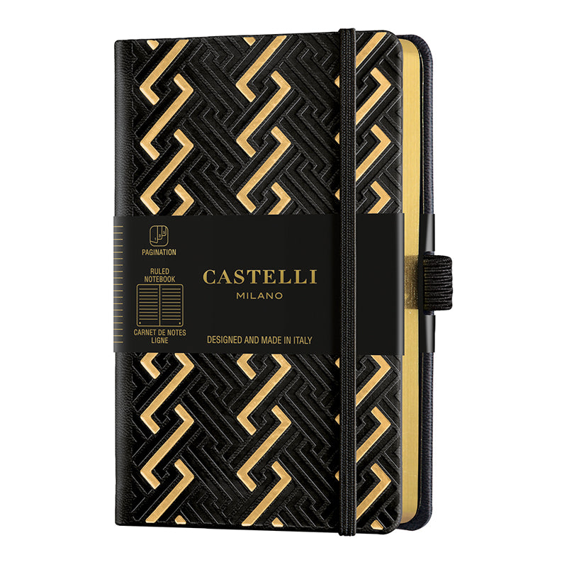 Castelli Milano Copper & Gold Pocket Ruled Notebook - Roman Gold ...