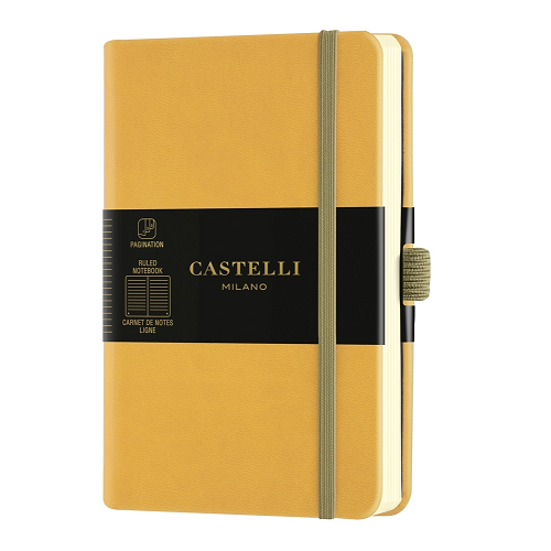 Castelli Milano Aquarela Pocket Notebook - Mustard - LIVTEK INDIA PVT LTD