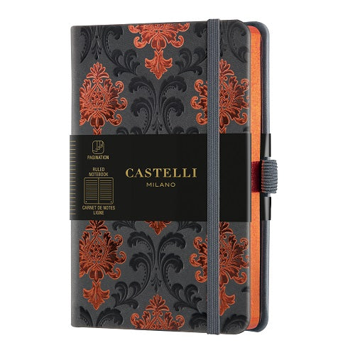 Castelli Milano Copper & Gold Pocket Ruled Notebook - Baroque Copper ...